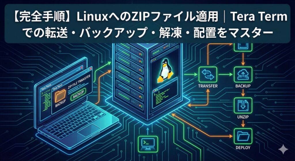 【完全手順】LinuxへのZIPファイル適用｜Tera Termでの転送・バックアップ・解凍・配置をマスター | OI-systems
